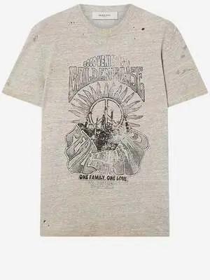 GOLDEN GOOSE Cotton T-shirt With Logo Print