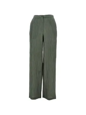 Emporio Armani Crepe Straight Leg Trousers - Grey