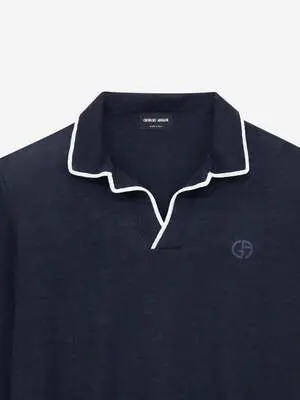 Giorgio Armani Linen And Silk Polo Shirt