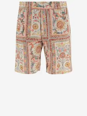 Just Cavalli Nylon Ornamental Print Shorts - Red