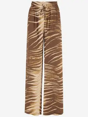 Just Cavalli Viscose Trousers With Brushstroke Print