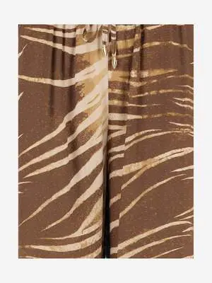 Just Cavalli Viscose Trousers With Brushstroke Print