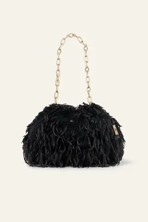 Ba&sh June Feathered Clutch