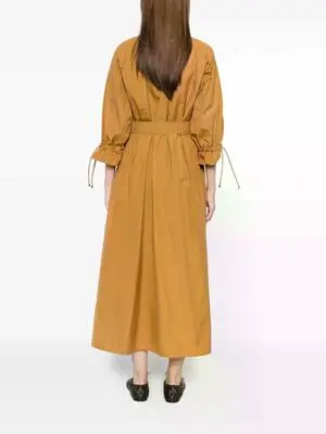 Max Mara Mirto Belted Ruffled Dress - Neutrals