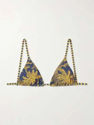ERES Hamac Printed Triangle Bikini Top Navy