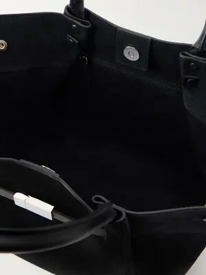 DEMELLIER Midi New York Leather-trimmed Suede Tote
