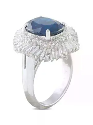 LB EXCLUSIVE Diamond And Sapphire Platinum Ring