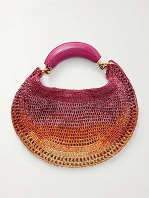 Chloé Leather-trimmed Embroidered Raffia Tote - Multi