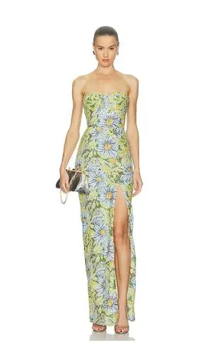 BRONX BANCO Valentina Pailette Veronica Maxi Dress - Yellow Multi