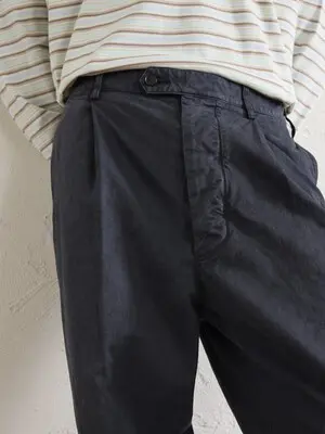 Auralee Wide-leg Pleated Garment-dyed Cotton-twill Chinos