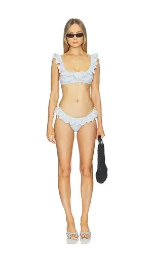 For Love & Lemons Daisy Lane Bikini Top - Blue