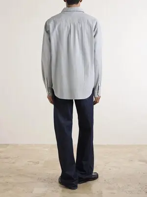 MFPEN Executive Checked Cotton-seersucker Shirt - Gray
