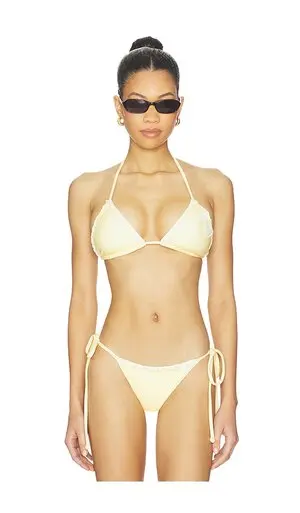 Frankies Bikinis Nick Terry Bikini Top - Lemon