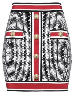 Balmain Mini Pencil Skirt In Viscose, Polyester, And Polyamide - Black