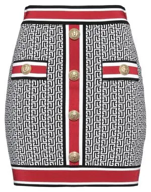 Balmain Mini Pencil Skirt In Viscose, Polyester, And Polyamide