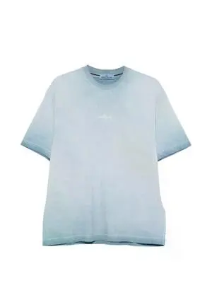 Stone Island 2100002 Combed Organic Cotton Jersey, Uneven Cold Dyeing Regular-fit T-shirt With ‘erosion’ Print - Blue