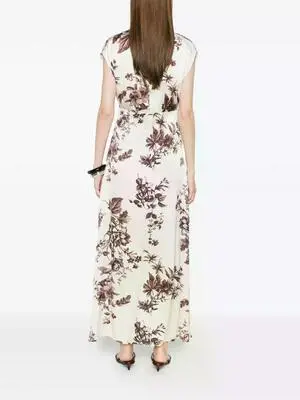 Liu Jo Long Floral Print V-neck Dress