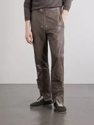 Rick Owens Motopants Panelled Leather Trousers