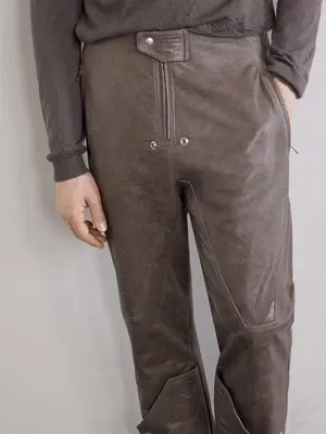 Rick Owens Motopants Panelled Leather Trousers