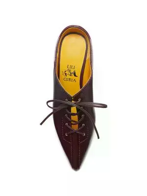 LILI CURIA Point Toe Lace Up Mules