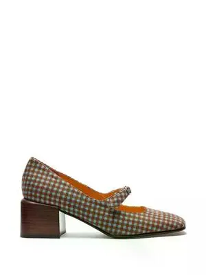 LILI CURIA Gingham Mary Jane Ballet Flats