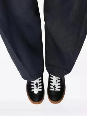 LILI CURIA Textured Lace-up Sneakers