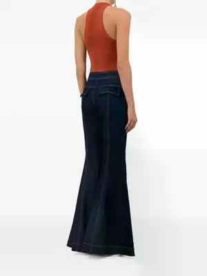 Zimmermann Luna Belted Flare Jeans - Black