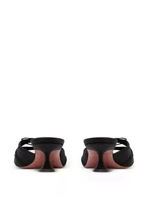 Amina Muaddi Eleonora Bow Silk Sandals