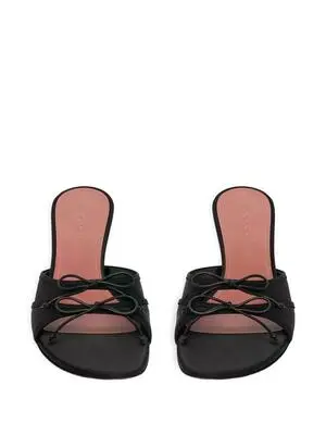 Amina Muaddi Eleonora Bow Silk Sandals