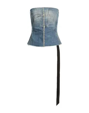 Rick Owens Denim Corset Top - Blue