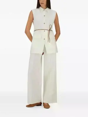 Herno Buttoned Waistcoat With Belt - Neutrals