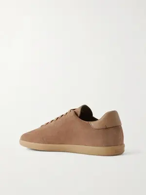 Zegna 232 Leather-trimmed Suede Sneakers - Brown