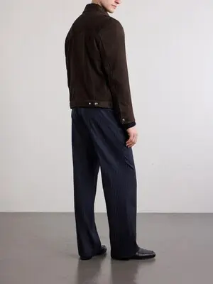Mr P. Croc-effect Suede Jacket - Brown