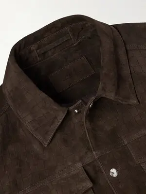 Mr P. Croc-effect Suede Jacket - Brown
