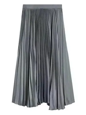 JIL SANDER Pleated Technical Twill Skirt - Grey