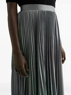 JIL SANDER Pleated Technical Twill Skirt - Grey