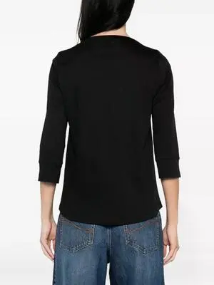 AROVESCIO Boat-neck T-shirt - Black