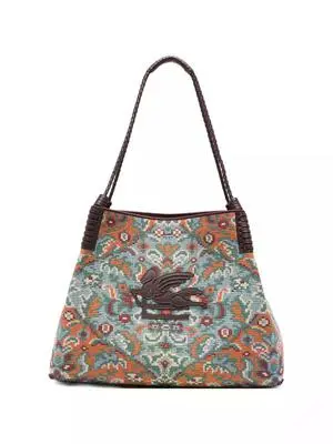 Etro Patterned Emblem Shoulder Bag - Blue
