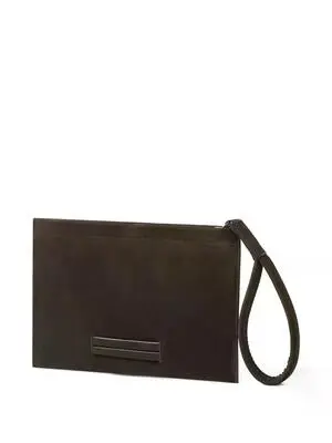 Zegna Leather Mini Pouch - Brown