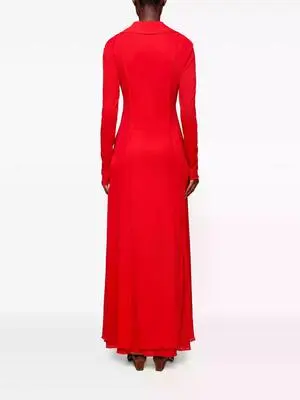 GANNI Maxi Buttoned Tie Dress