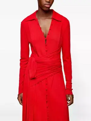 GANNI Maxi Buttoned Tie Dress