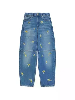 GANNI Stary Paneled Jeans - Blue