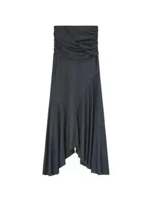 GANNI Jersey Draped Maxi Skirt - Grey