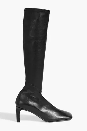 JIL SANDER Leather Knee Boots - Black