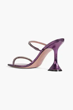 Amina Muaddi Gilda Crystal-embellished Mules - Purple