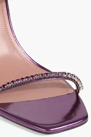 Amina Muaddi Gilda Crystal-embellished Mules - Purple