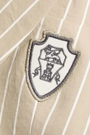 Brunello Cucinelli Striped Cotton And Silk-blend Blazer - Sand
