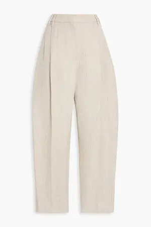 Brunello Cucinelli Pleated Linen-twill Tapered Pants