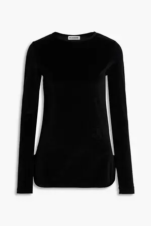 JIL SANDER Cotton-blend Velour Top