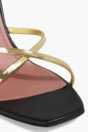 Amina Muaddi Henson Embellished Leather Mules